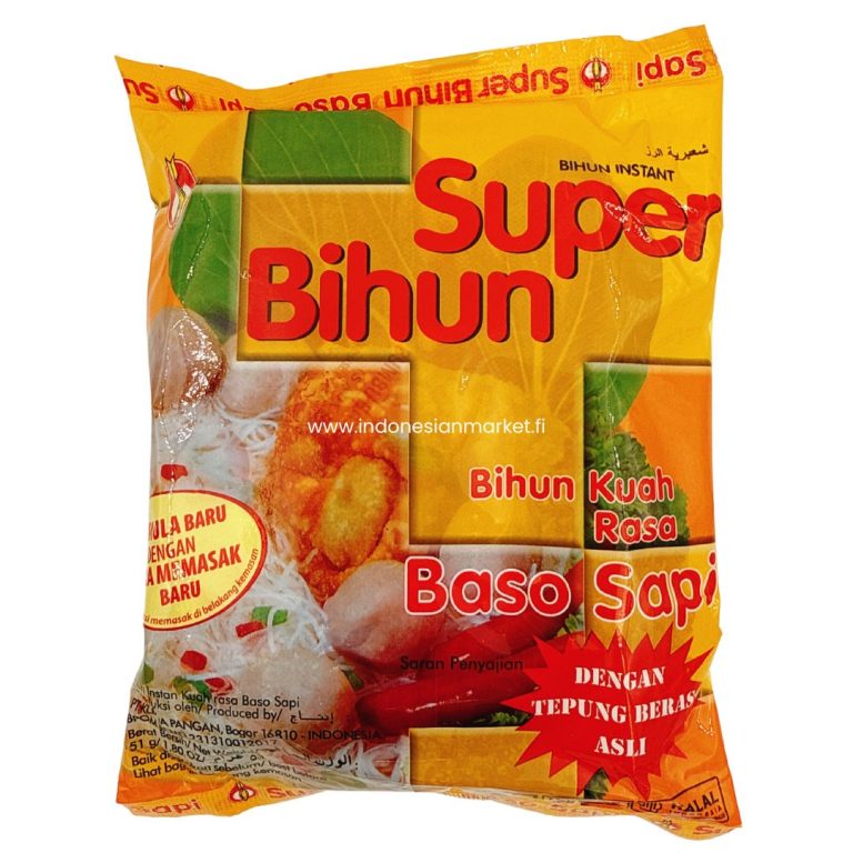 Super Bihun mie kuah instant rasa BASO SAPI 51 g – indonesianmarket.fi